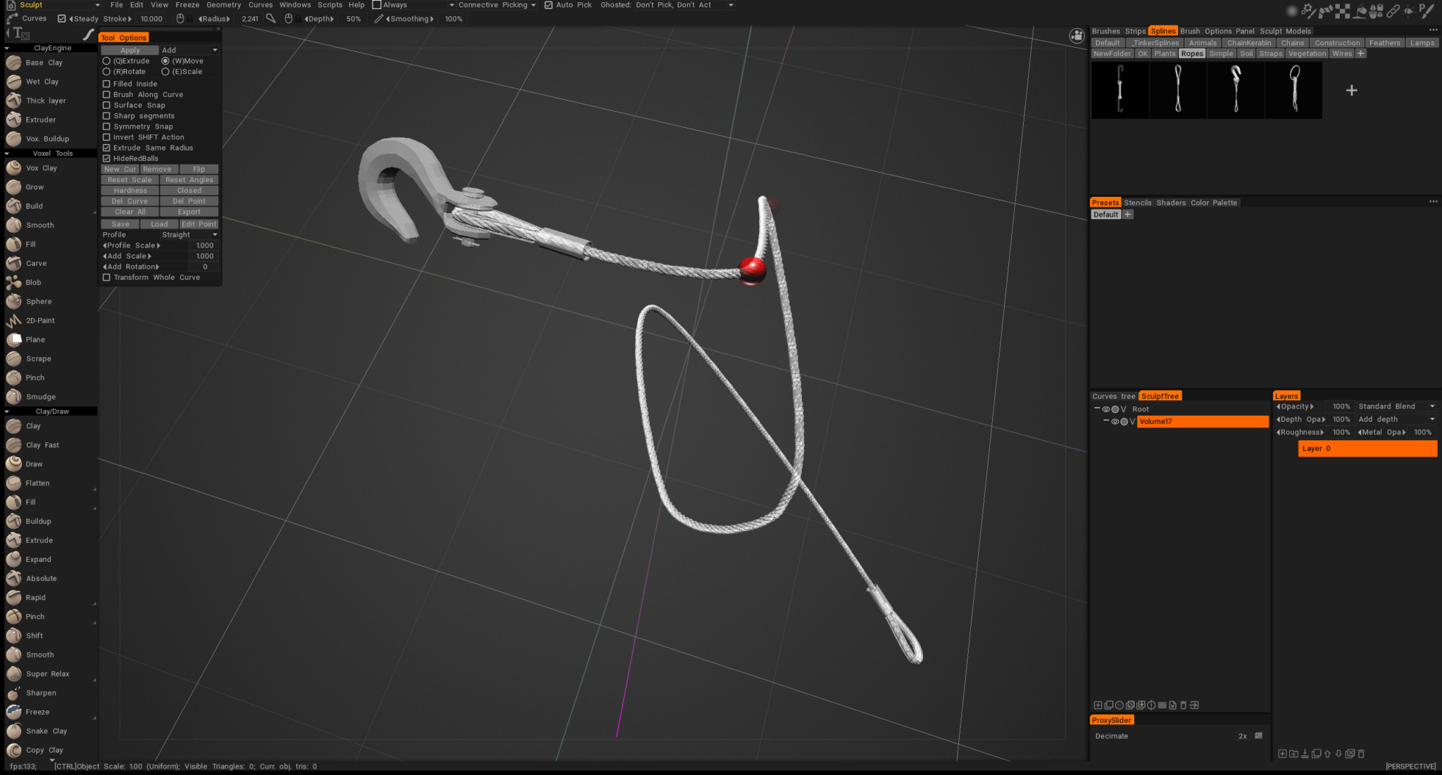 Sculpt curves - 3DCoat Documentation
