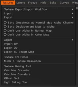 Textures Menu - 3DCoat Documentation