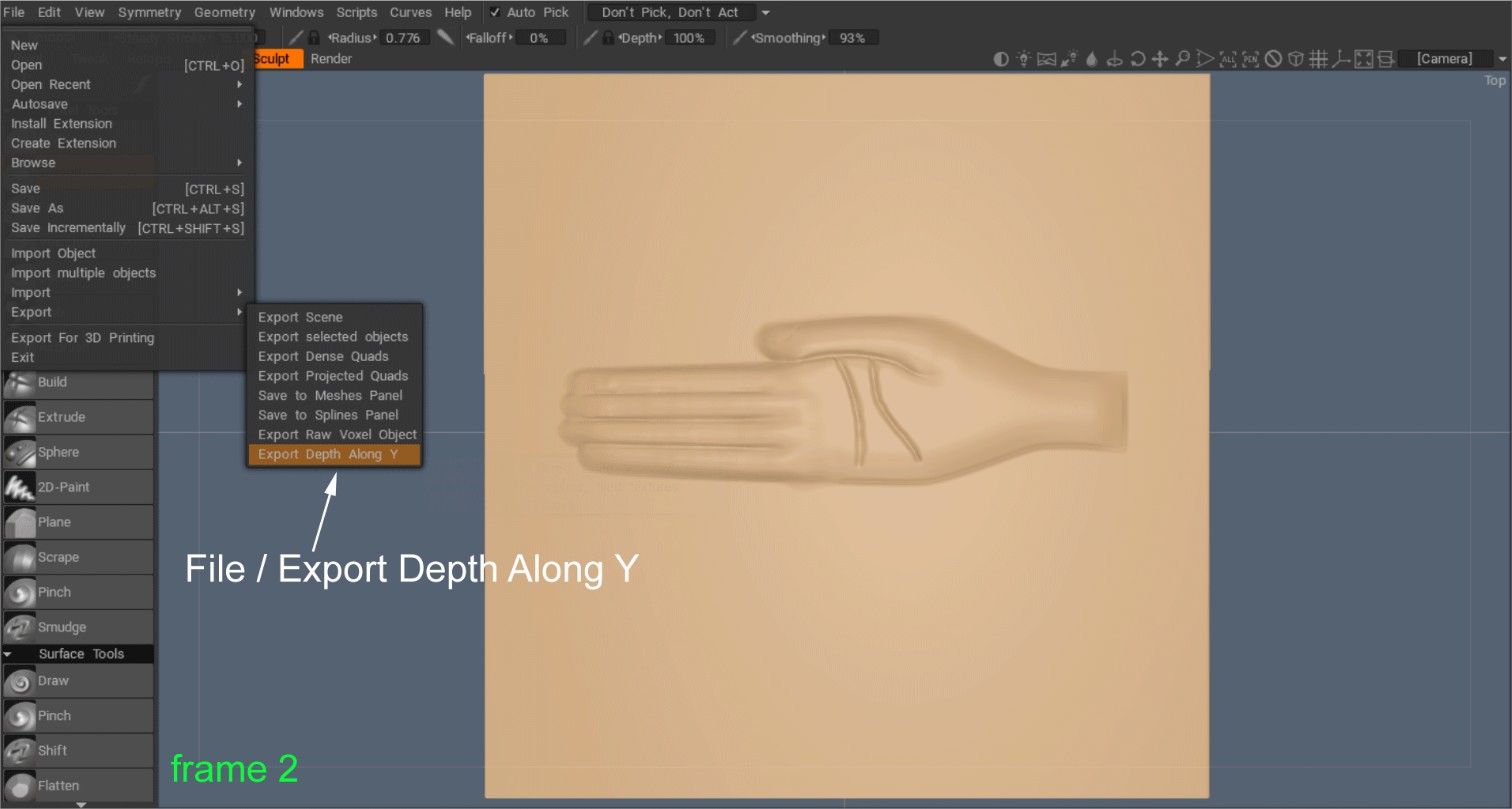 Making alpha from current sculpt - 3DCoat Documentation