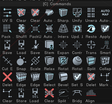 Commands panel - 3DCoat Documentation