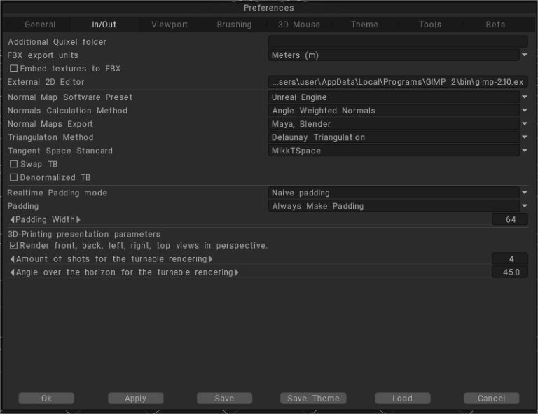 Preferences menu - 3DCoat Documentation